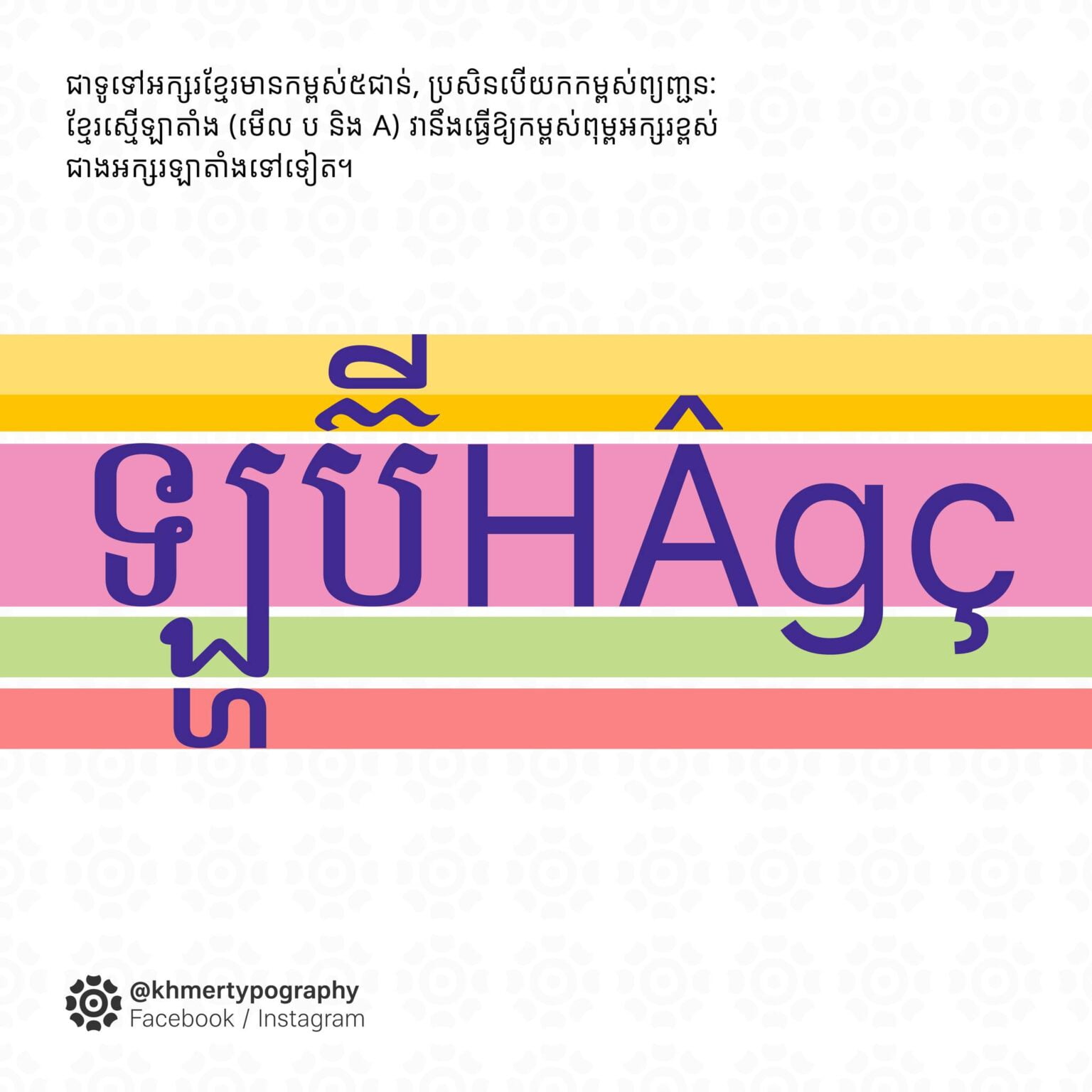 សមាមាត្រ អក្សរ ខ្មែរ ធៀប នឹង ឡាតាំង - Khmer Typography
